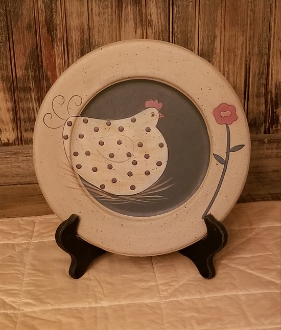 home decor, chicken plate, plate stand, farmhouse