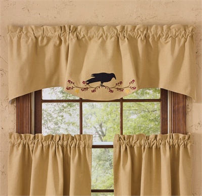 window treatment, primitive crow valance, park designs